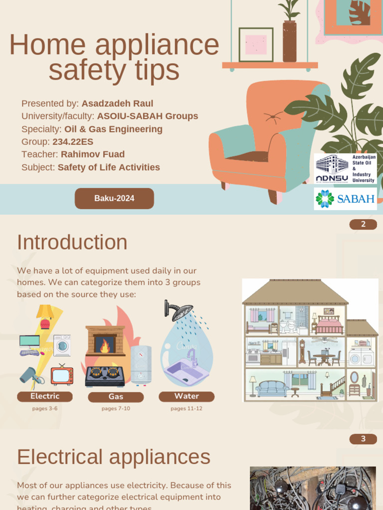 Home Appliance Safety Tips | PDF | Leak | Stove