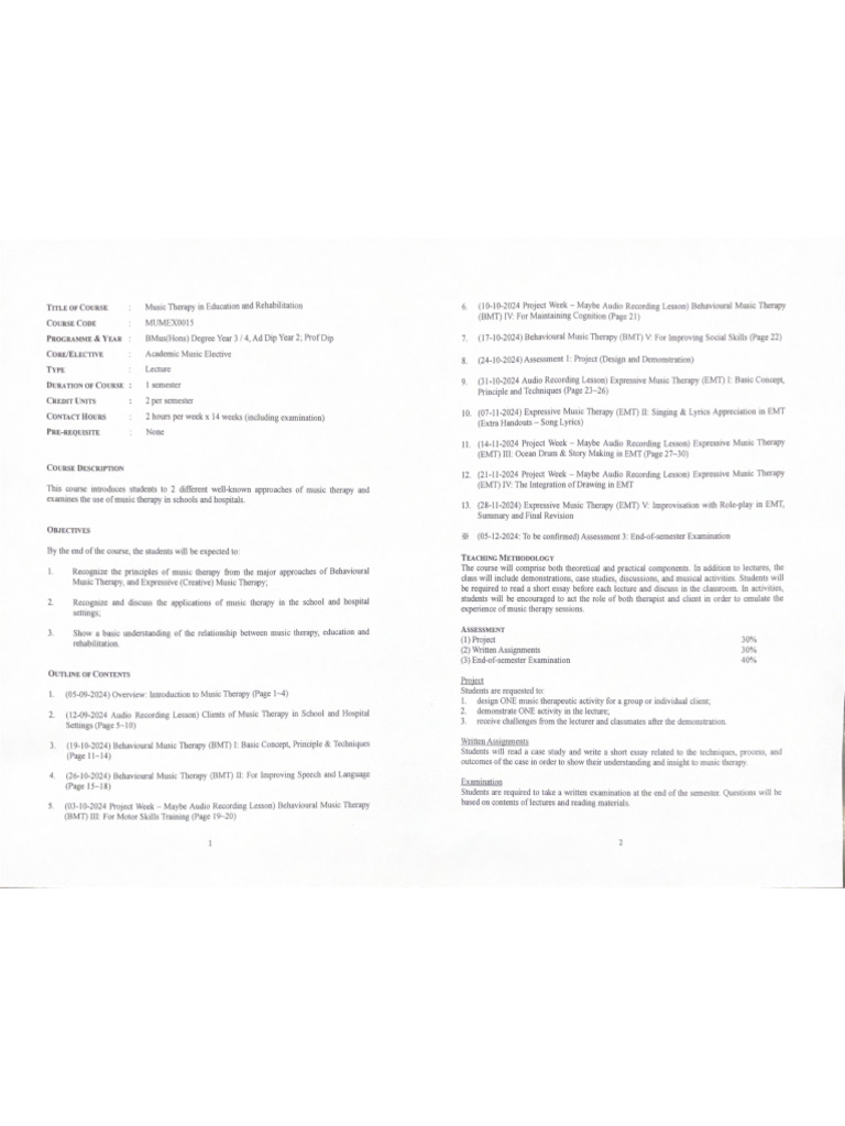 Course Overview | PDF | Psychotherapy | Lecture