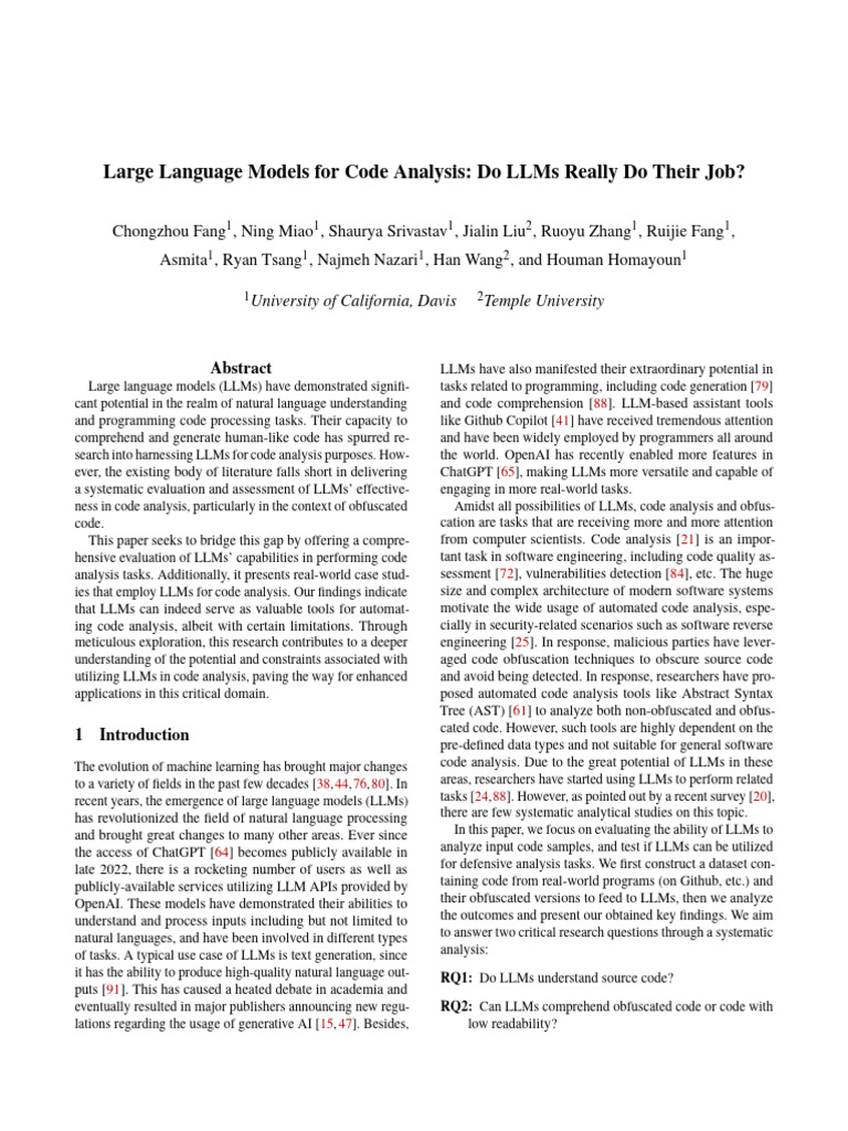Large Language Models For Code Analysis - Do LLMs Really Do Their Job ...