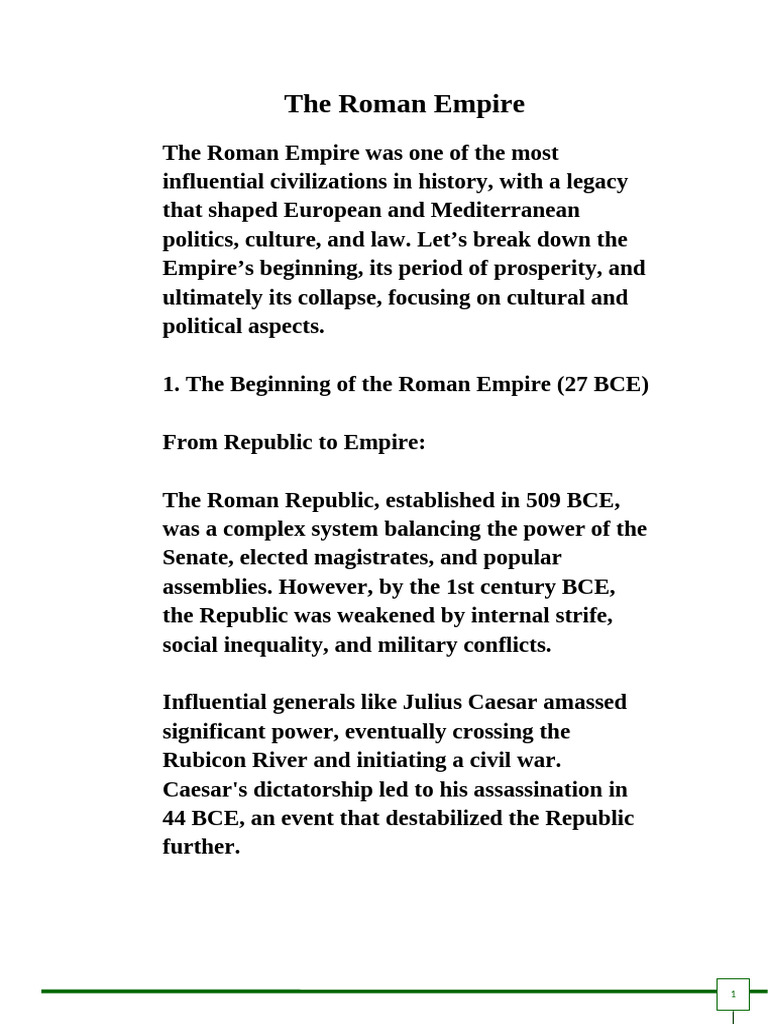 The Roman Empire | PDF | Roman Empire | Augustus