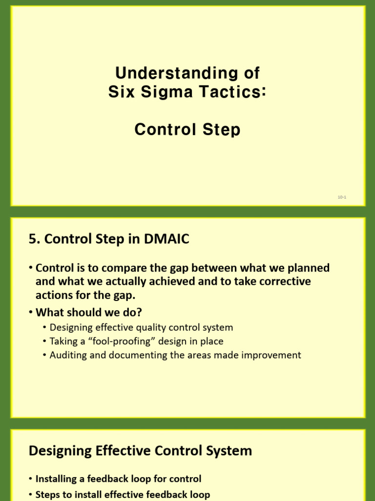Six Sigma Tactic Control 수정본 | PDF | Statistics | Standard Deviation