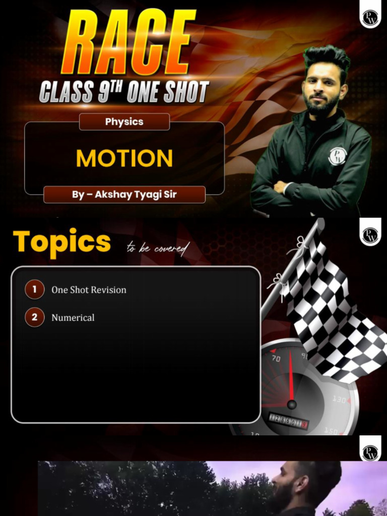 One Shot Motion Physics Race Class 9th Akshay Tyagi Sir Mohd Alam | PDF
