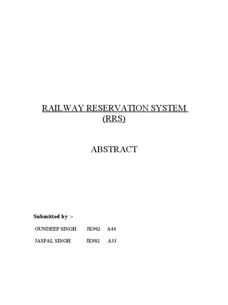 Automated Railway Ticket Reservation System | PDF | Ticket (Admission) | Databases