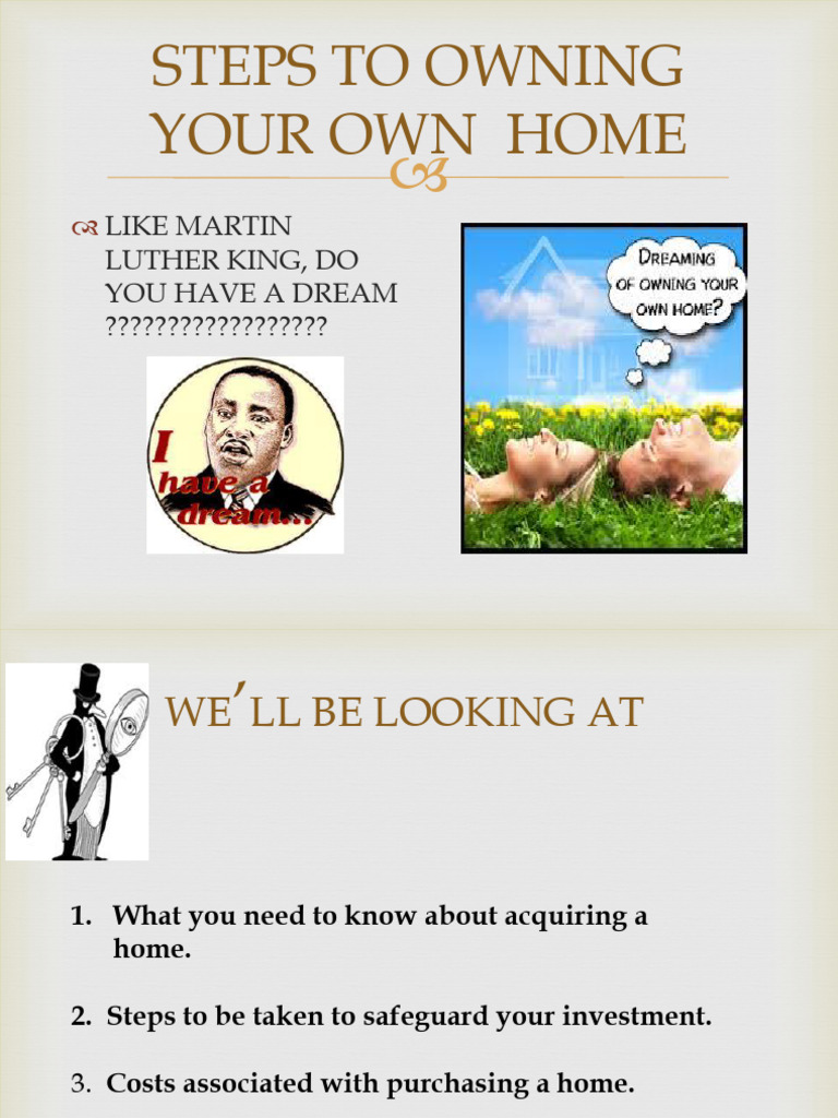 Steps To Owning Your Own Home | PDF | Concurrent Estate | Conveyancing