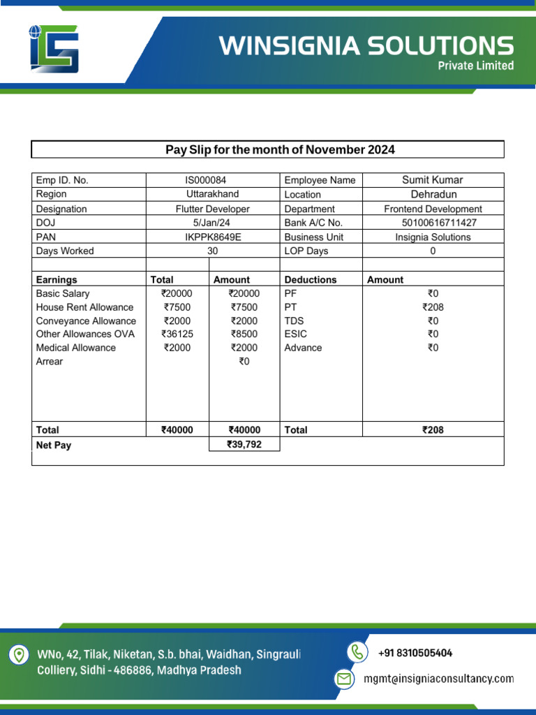 Payslip November | PDF