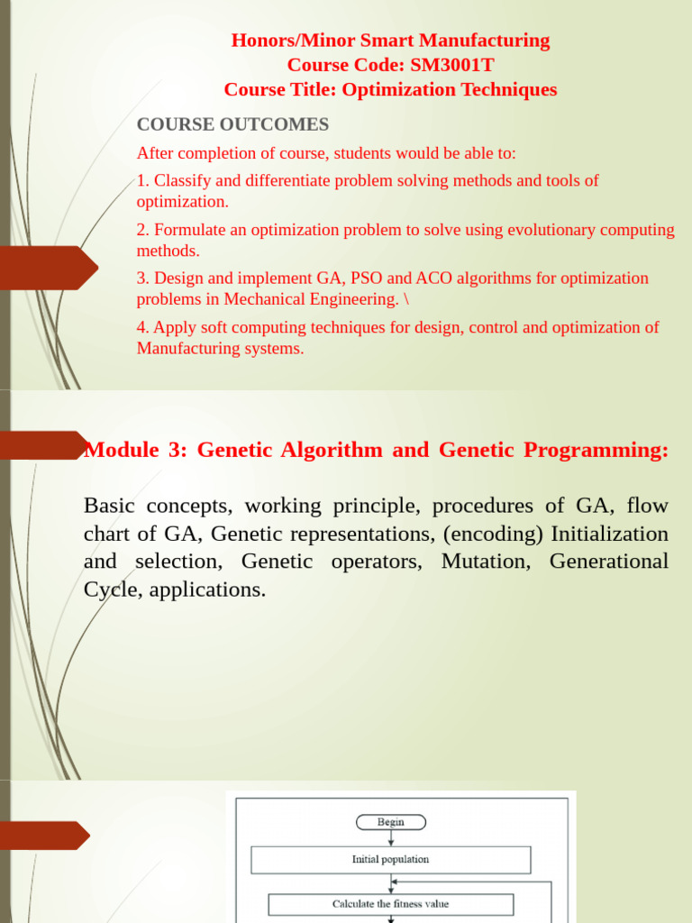 Mod. 3. G A O | PDF | Mutation | Genetic Algorithm