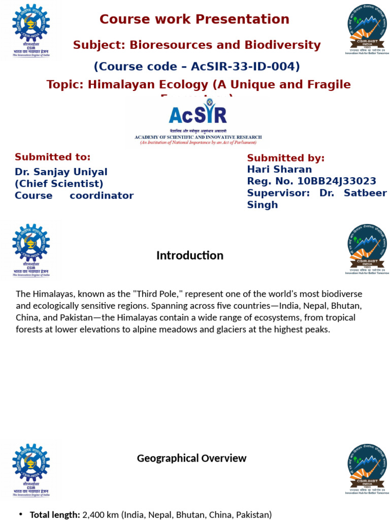 Himalayan Ecology (A Unique and Fragile Ecosystem) | PDF | Himalayas ...