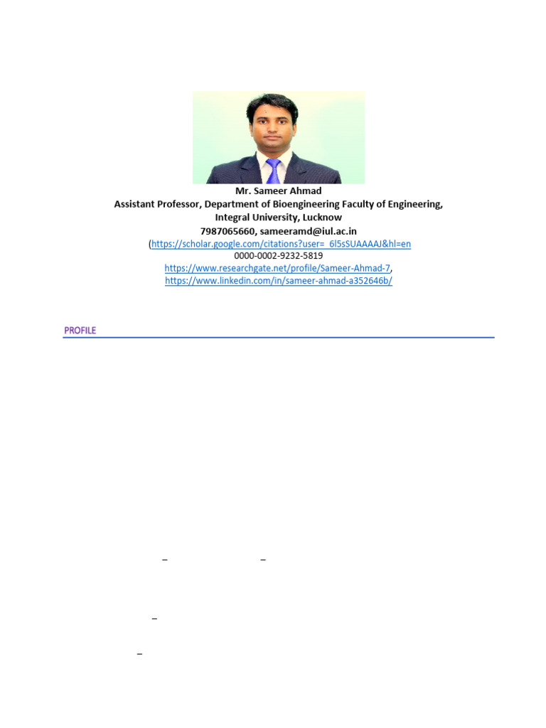 Bioengineering-sameer Ahmad | PDF