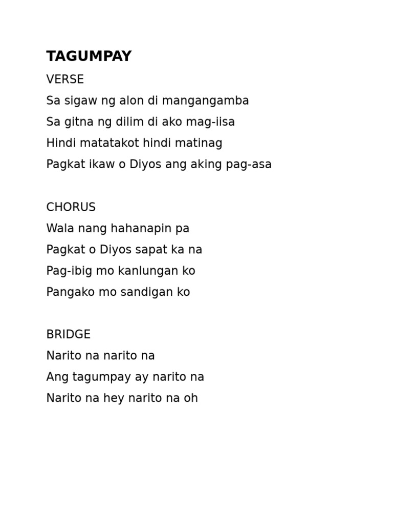 Tagumpay Lyrics | PDF