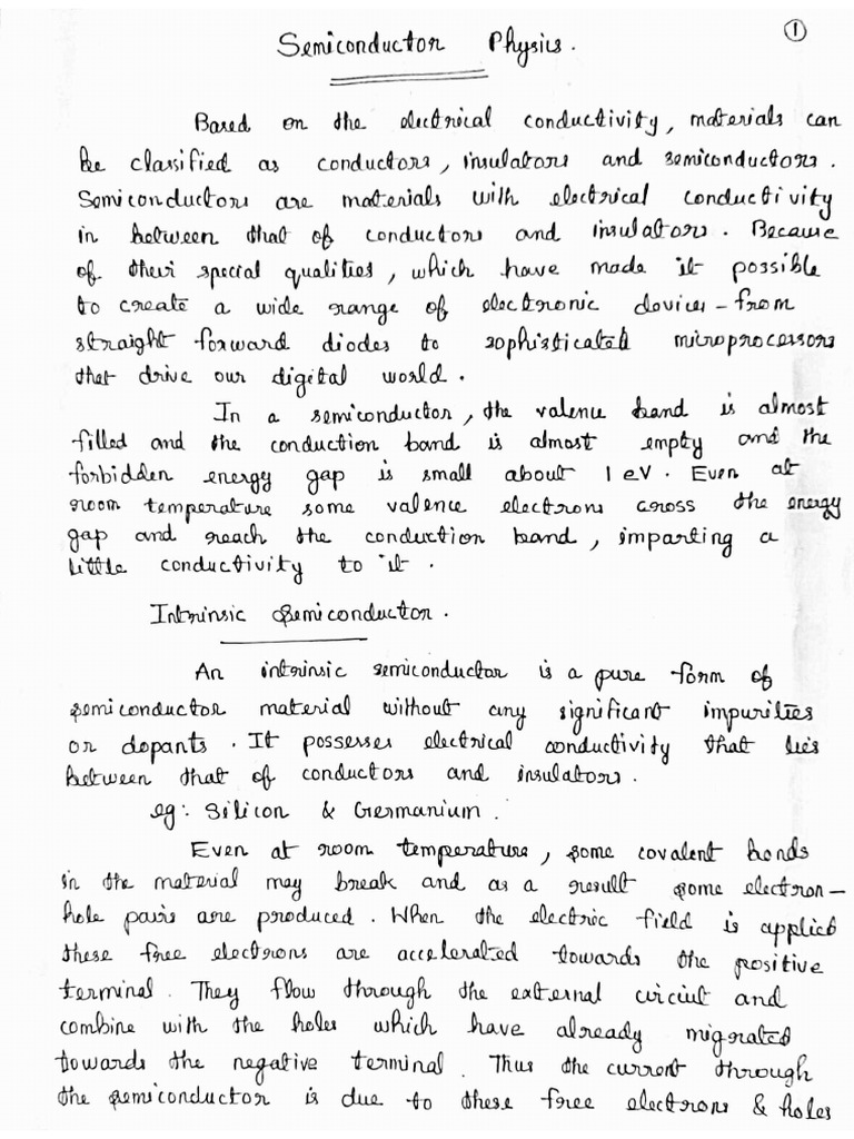 Semi Conductor Physics | PDF