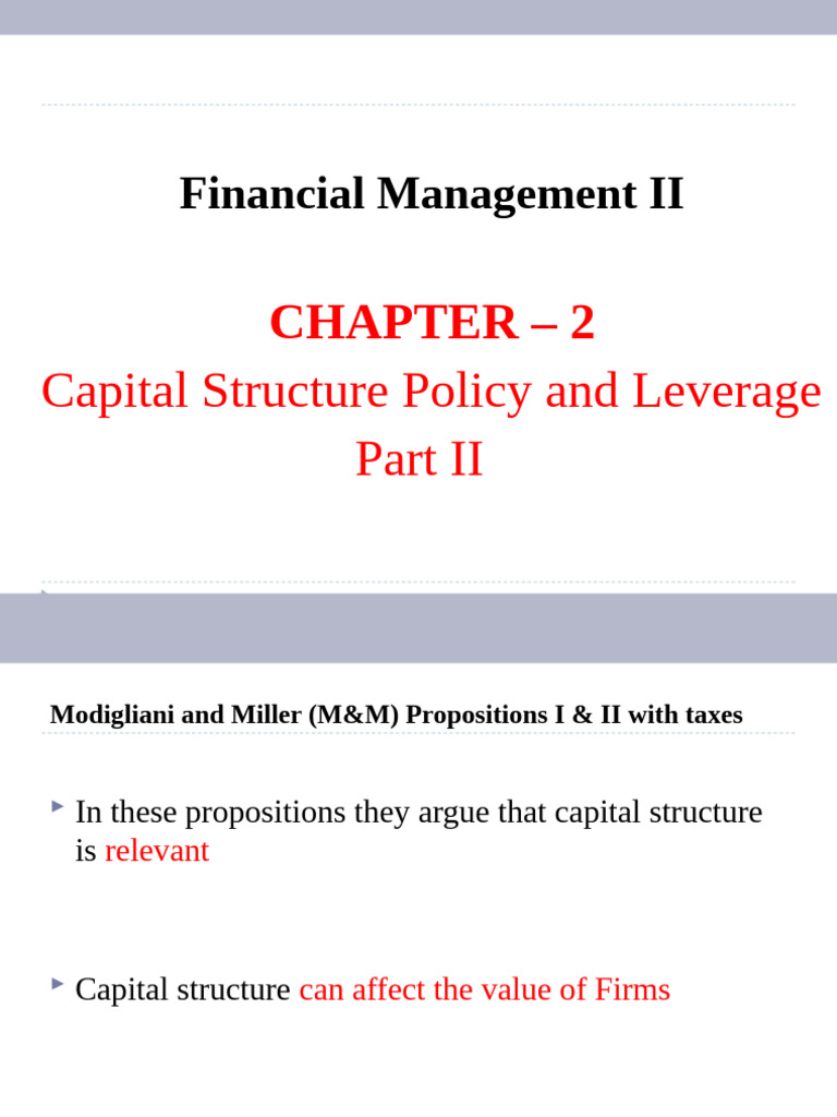 Capital Structure....... Part II-1 | PDF