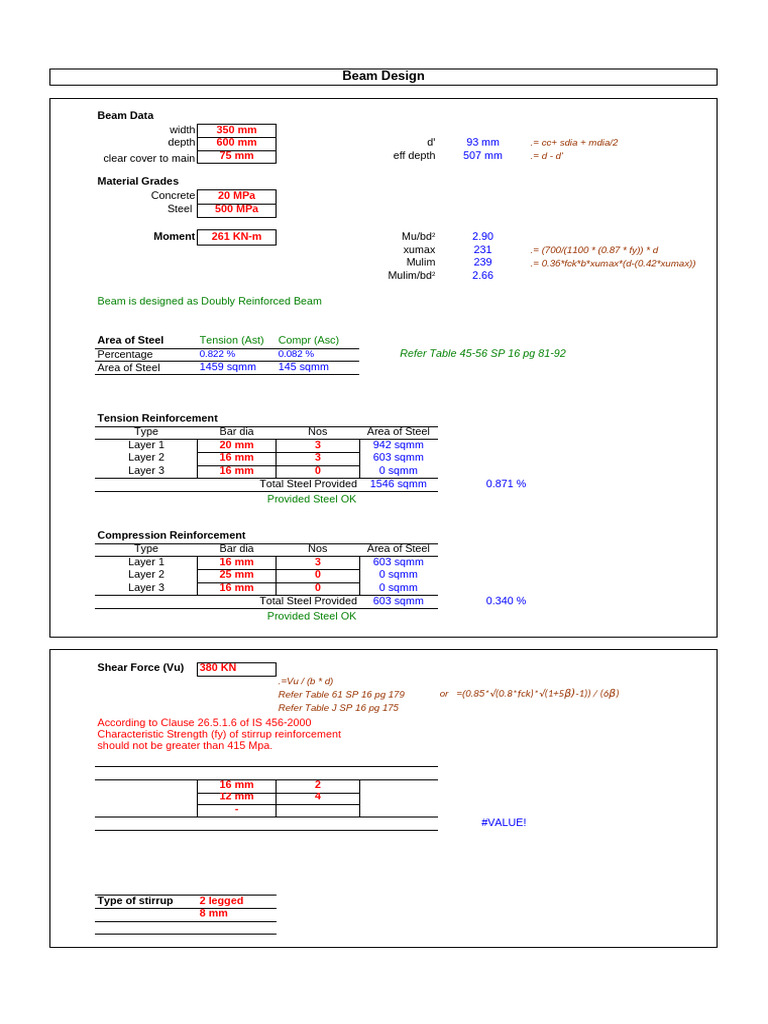 RCC Design | PDF | Bending | Beam (Structure)