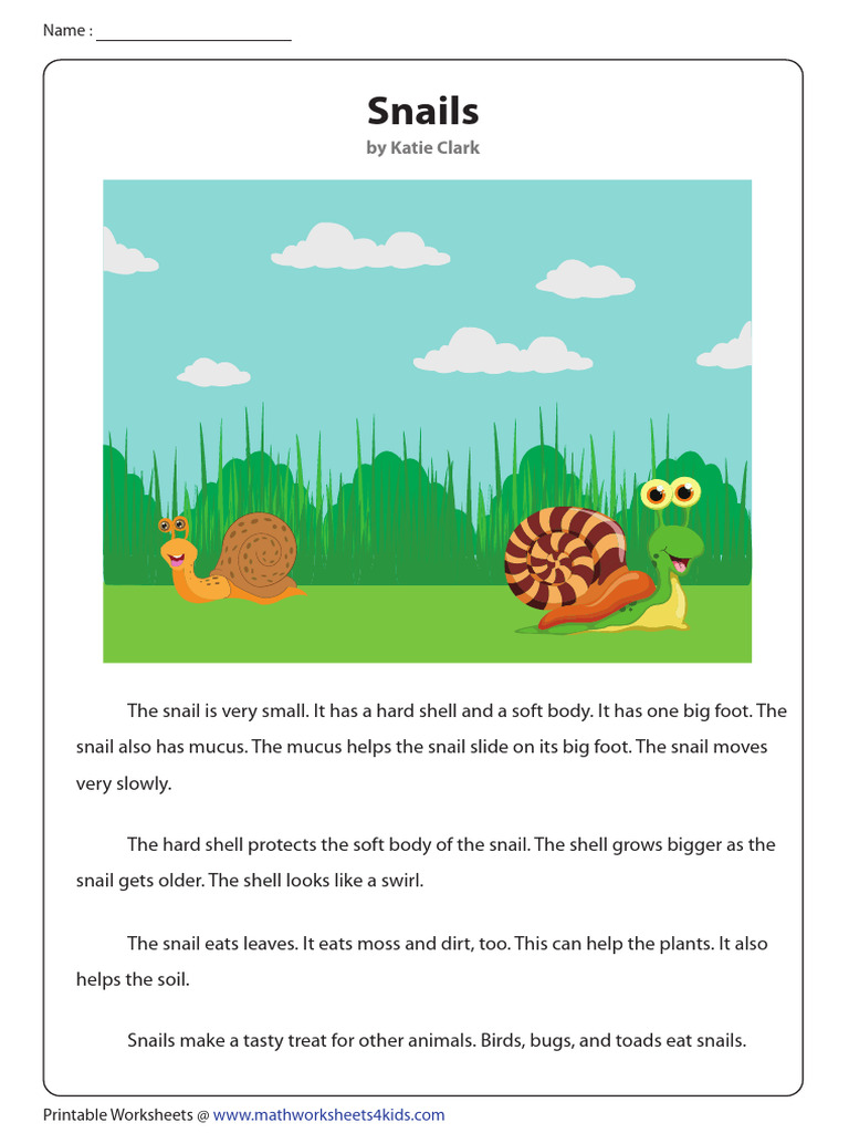 Grade 1 Snails | PDF
