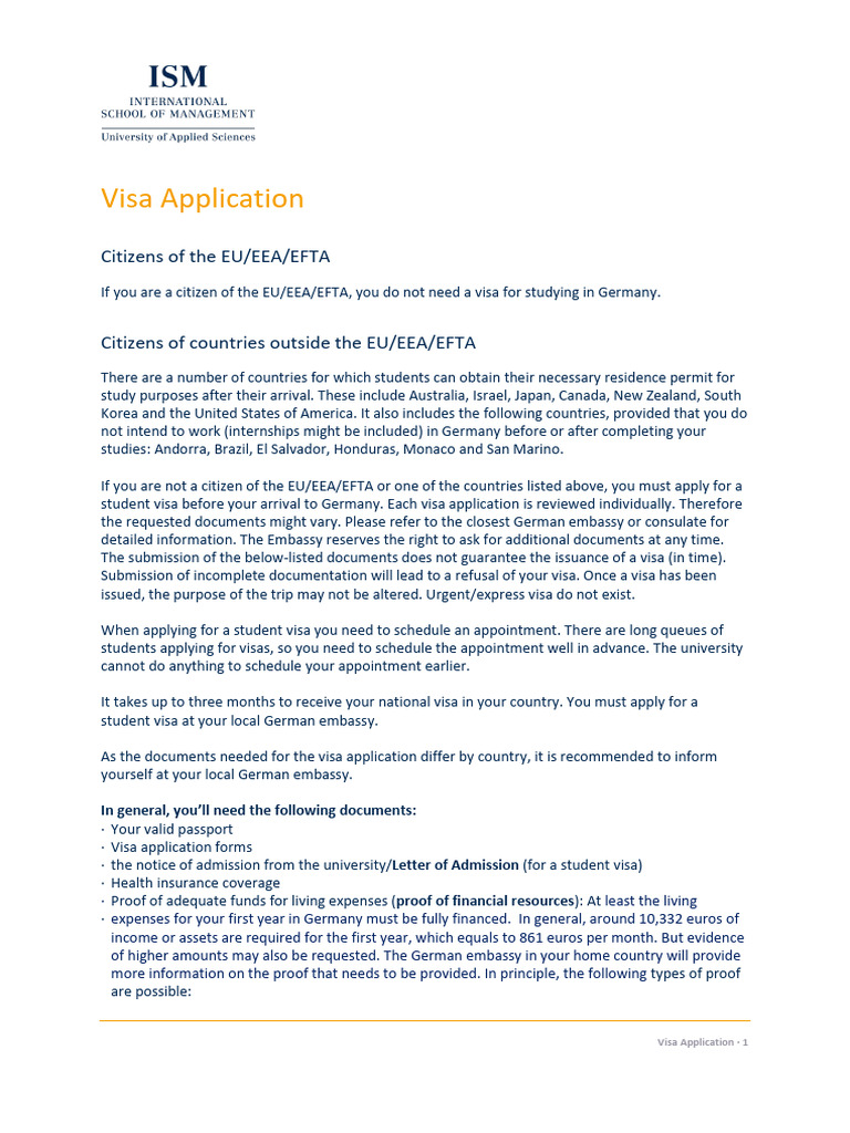 Germany Student Visa Application Guide | PDF | Travel Visa | European ...