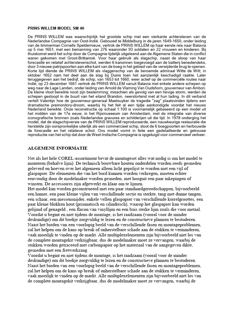 Prins Willem Model SM 40 Ned | PDF