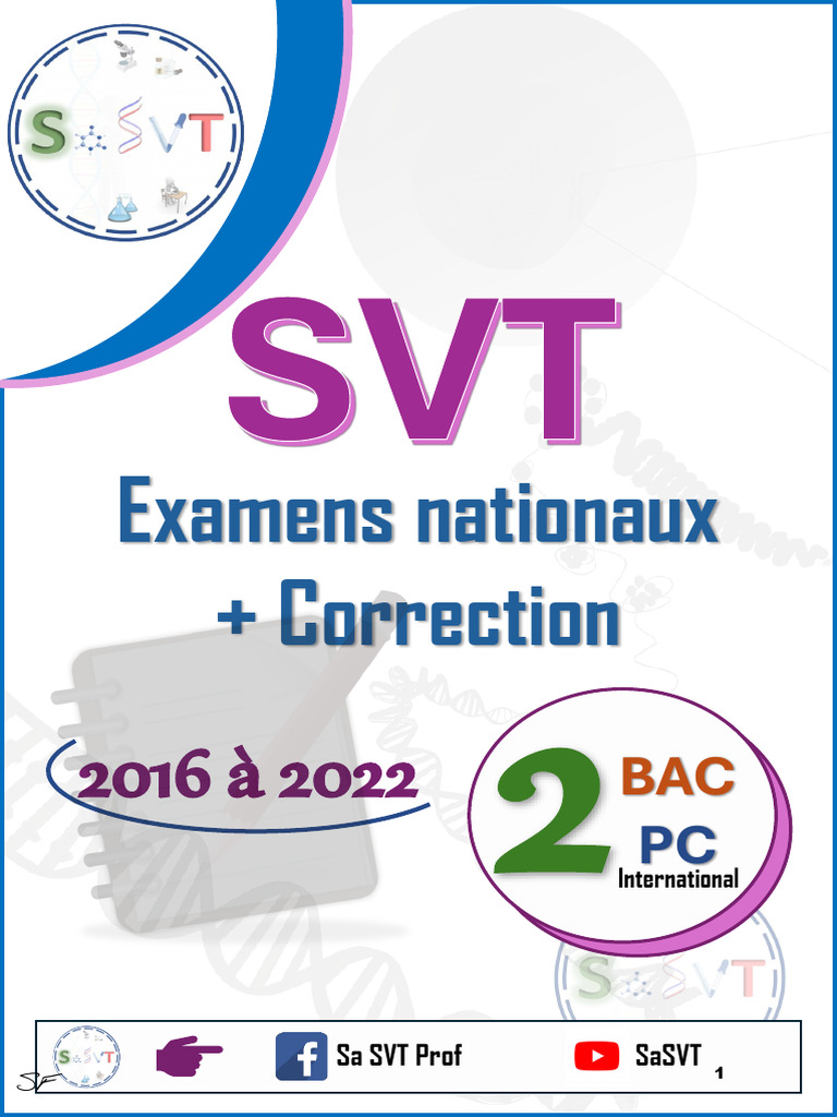 Examens SVT Bac 2016-2022: Corrigés et Analyses | PDF | Mitochondrie ...