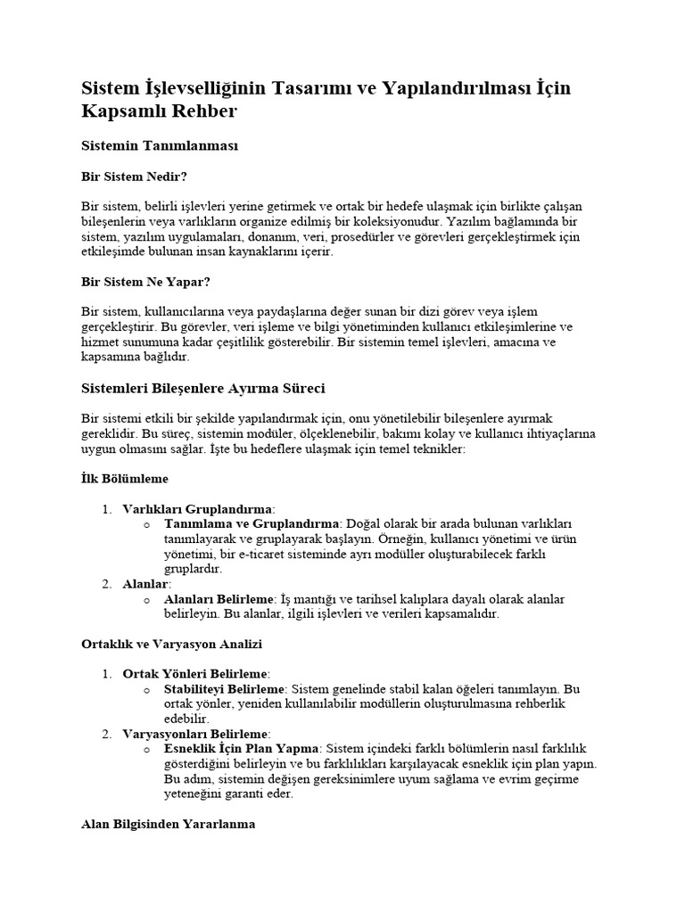 Sistem Tasarimi | PDF