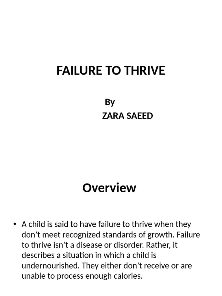 Failure To Thrive | PDF