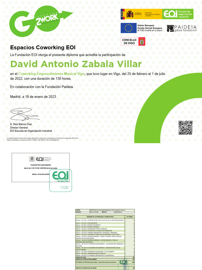 David Antonio Zabala Villar: Espacios Coworking EOI | PDF