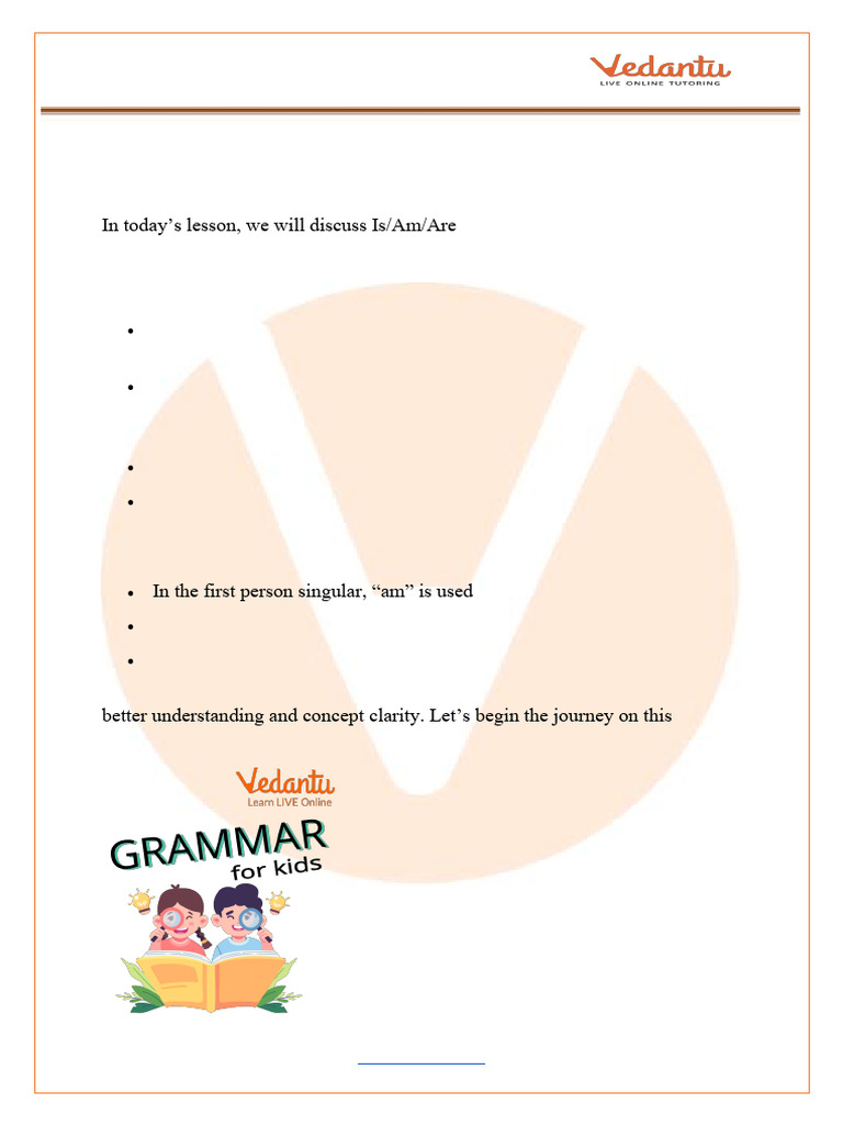 Class 3 English Grammar Ncert Solutions Is Am Are | PDF | English ...