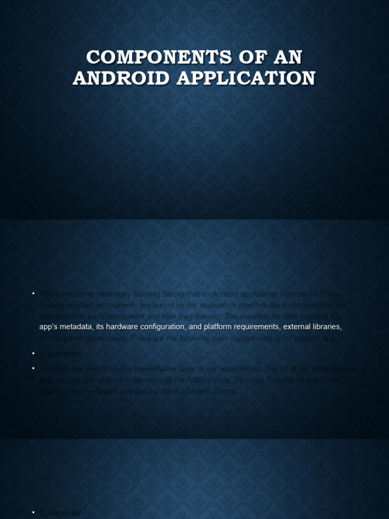 Components of An Android Application and Screen | PDF | Android ...