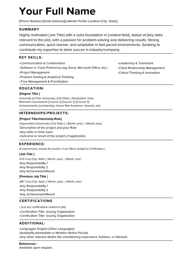 ATS Friendly Sample Resume | PDF