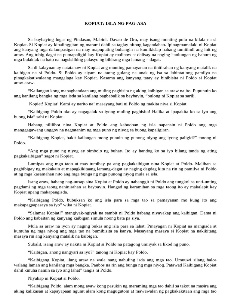 Kopiat Isla NG Pag-Asa | PDF