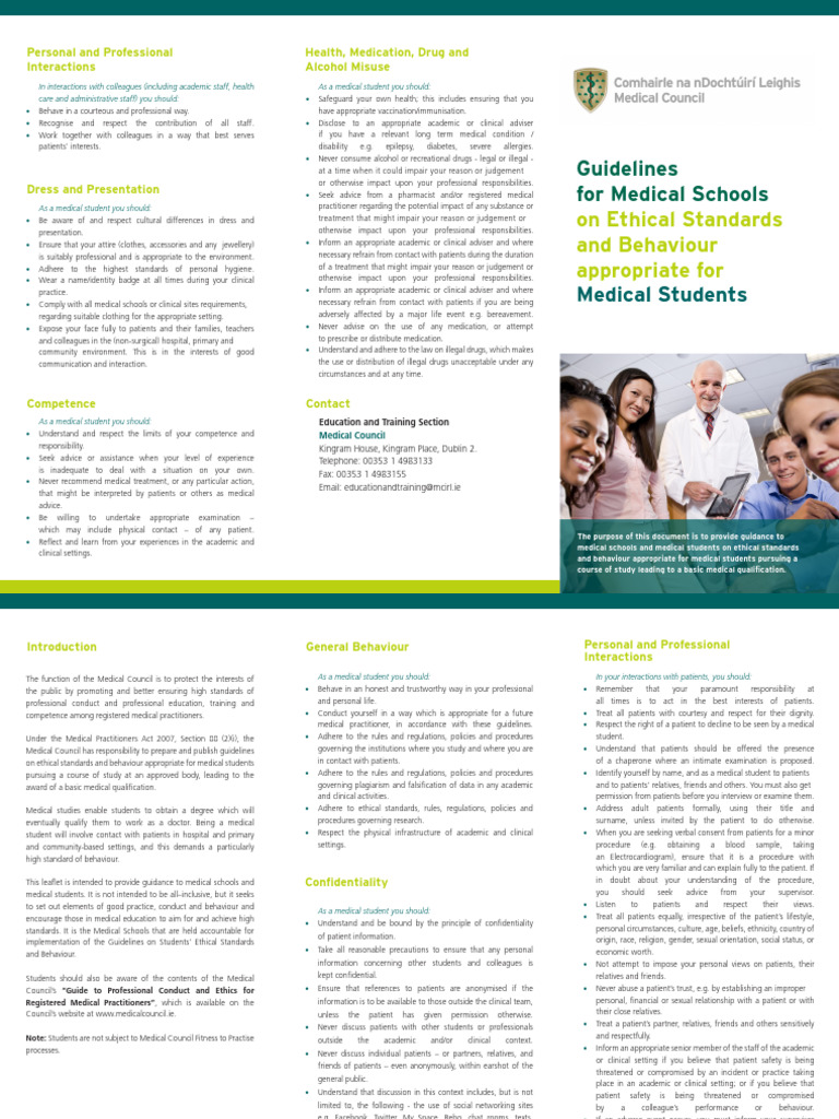 Medical Student Ethical Guidelines | PDF | Medical School | Confidentiality