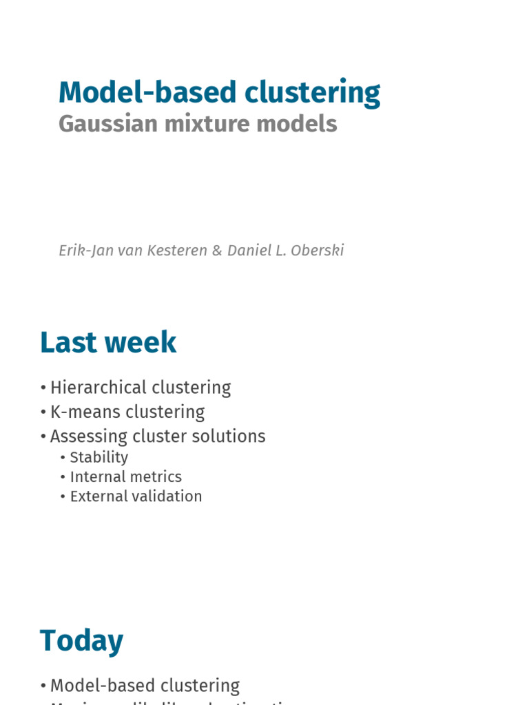 lecture_06 | PDF | Cluster Analysis | Estimation Theory