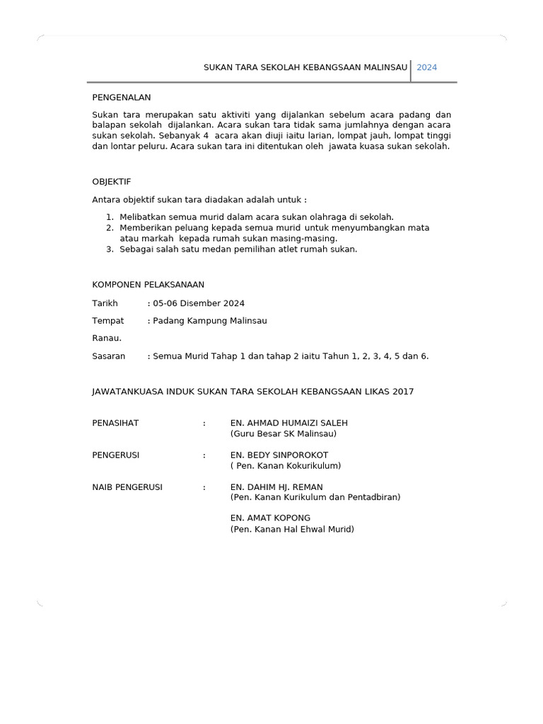 Contoh Kertas Kerja Sukantara 2 | PDF