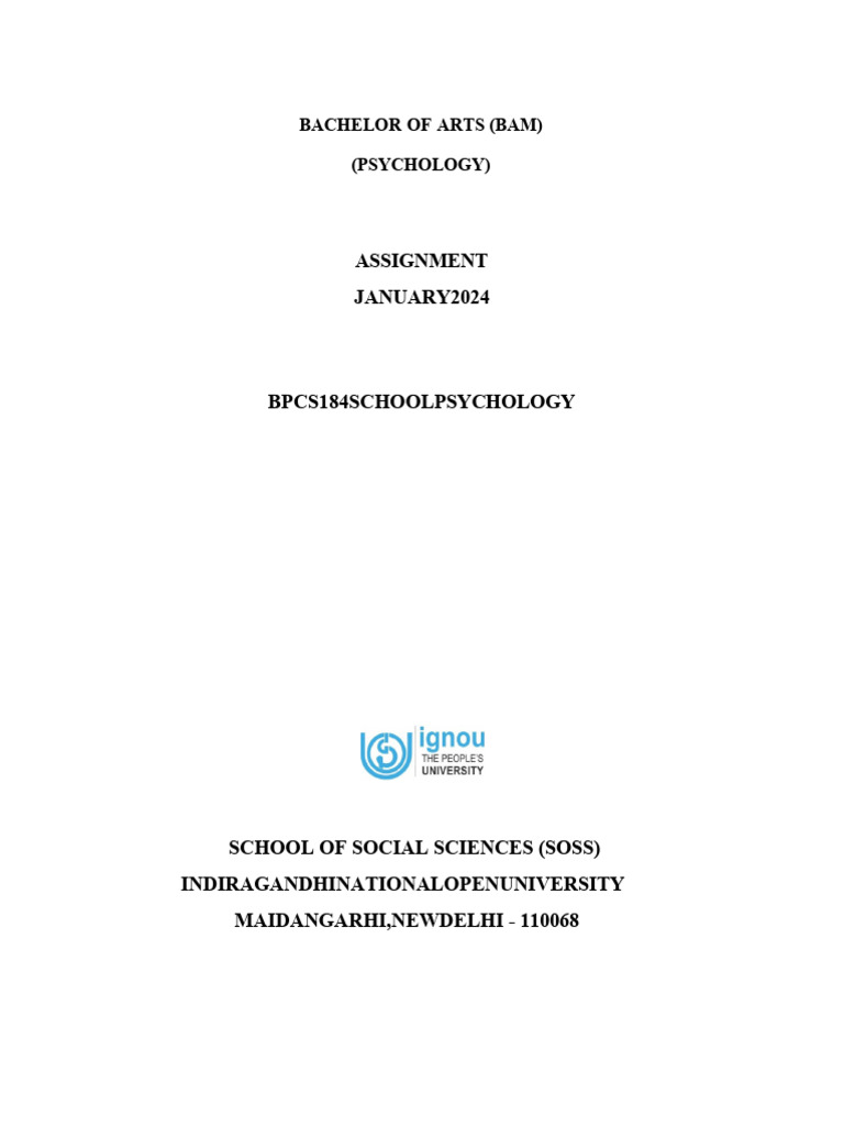 BPCS 184 English 2023-24 | PDF | Generalized Anxiety Disorder | School Psychology