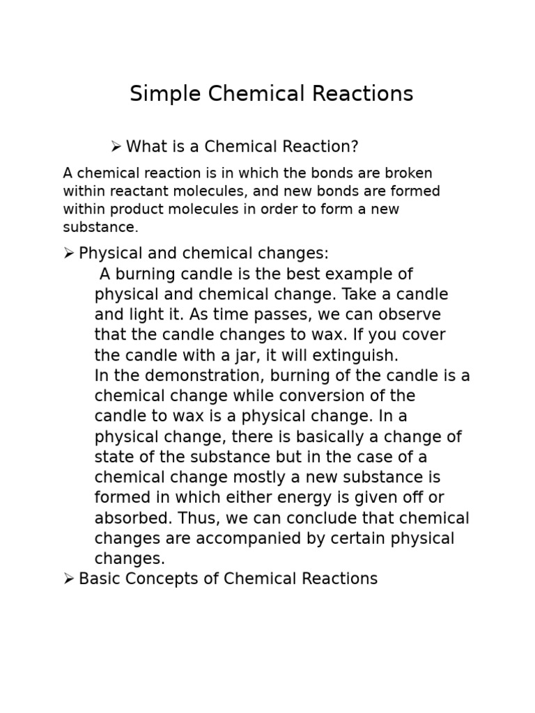 science - simple chemical reactions | PDF | Rust | Chemical Reactions