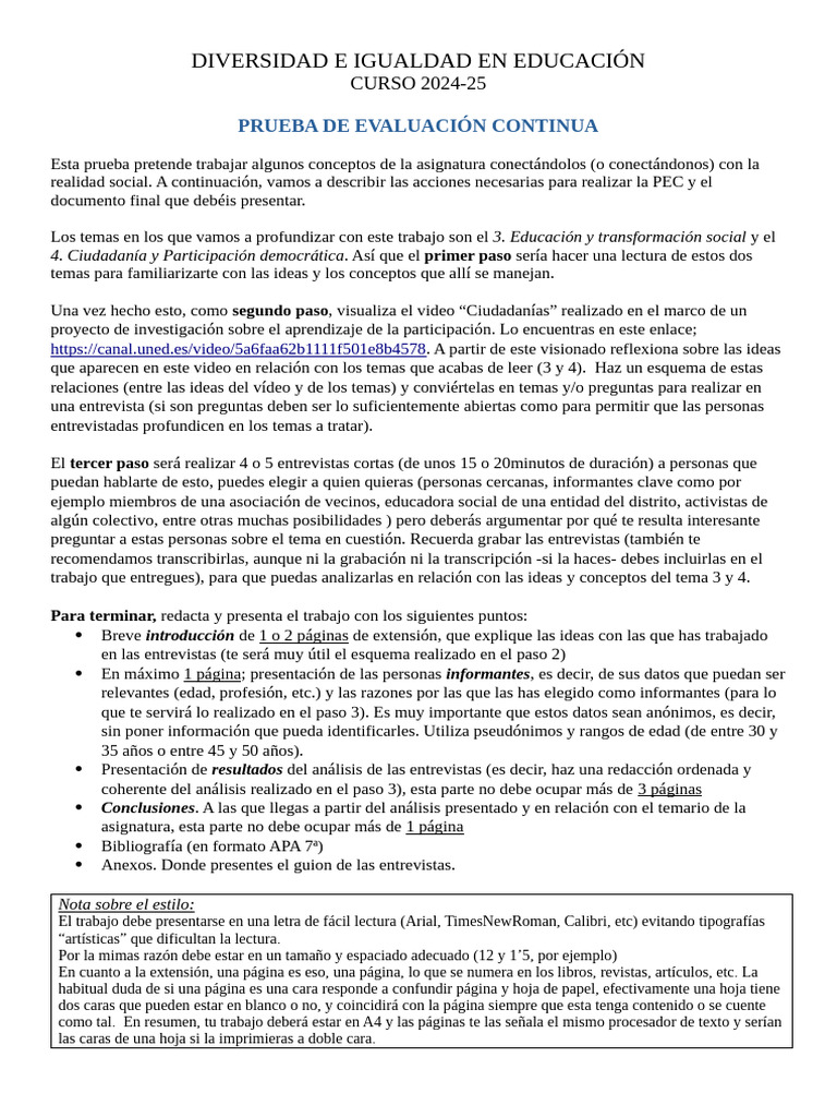 PEC - Diversidad 24-25 | PDF