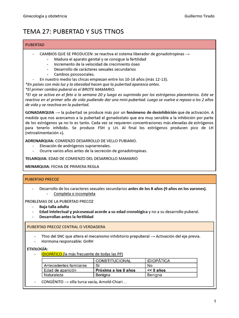 T27 Pubertad y sus ttnos | PDF | Pubertad | Hormona luteinizante