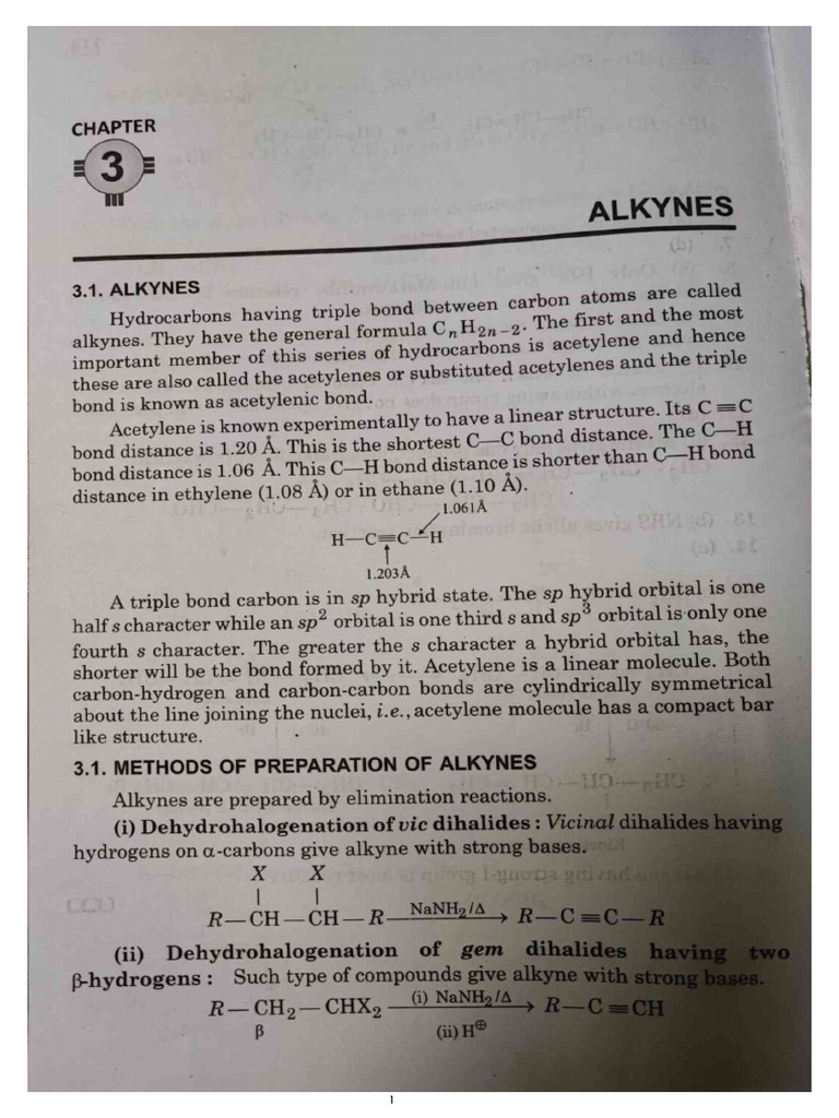 Chemistry of Alkynes | PDF