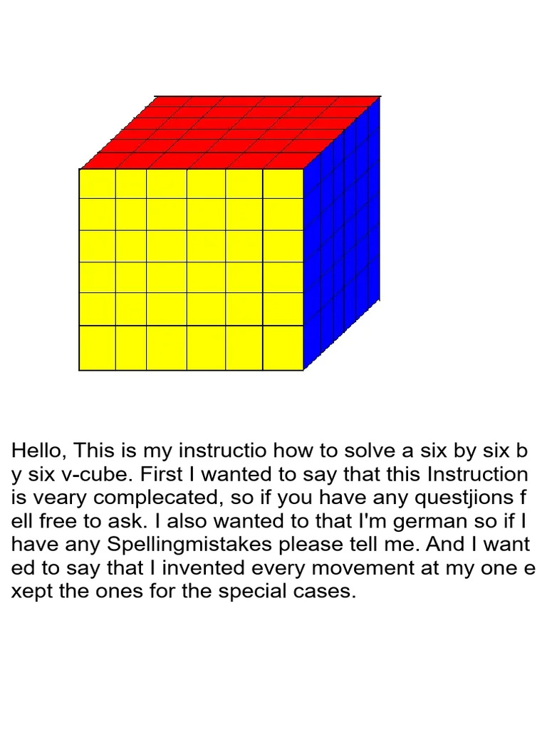 How To Solve A 6 by 6 by 6 V-Cube (Rubik's Cube) - 26 Steps - Instructables | PDF | Recreational ...