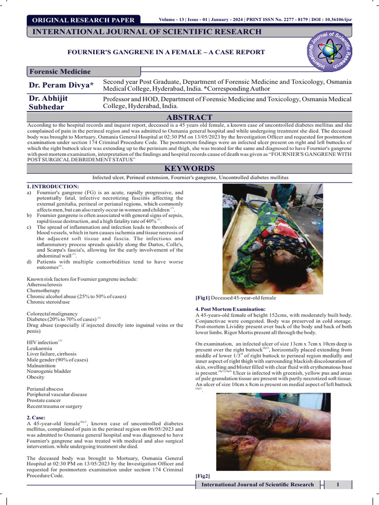 Fournier's Gangrene Case in Female Patient | PDF | Thrombosis ...
