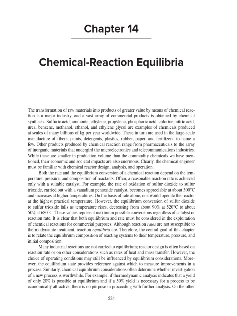 Reaction Equilibria | PDF | Chemical Equilibrium | Stoichiometry