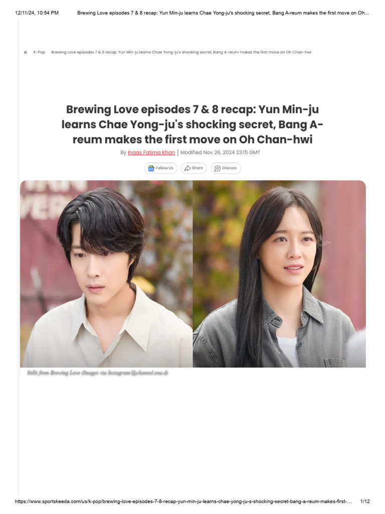 Brewing Love Episodes 7 & 8 Recap - Yun Min-Ju Learns Chae Yong-Ju's Shocking Secret, Bang A ...