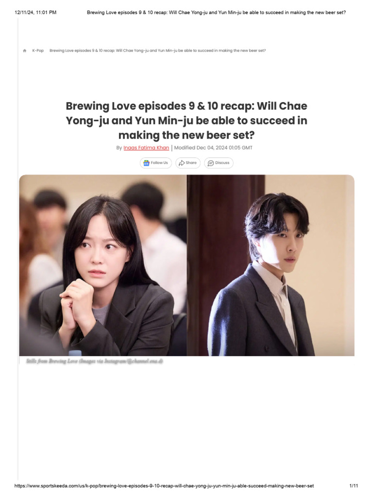 Brewing Love Episodes 9 & 10 Recap - Will Chae Yong-Ju and Yun Min-Ju ...