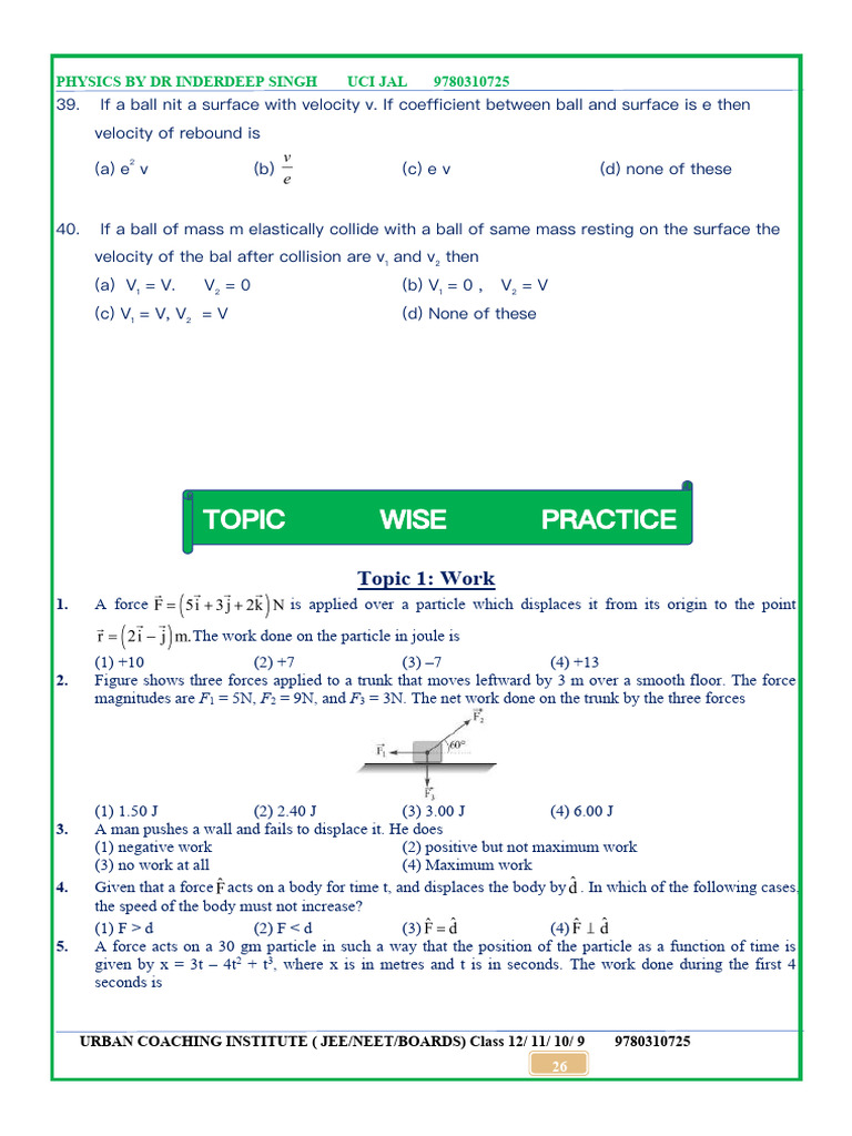 Physics Practice Questions for JEE/NEET | PDF | Force | Metrology