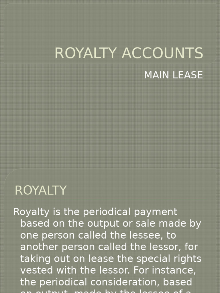 Understanding Royalty Accounts and Minimum Rent | PDF