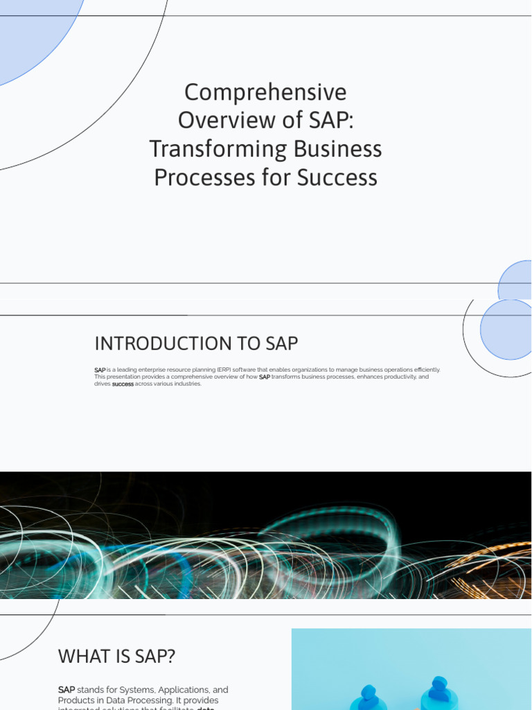 Slidesgo Comprehensive Overview of Sap Transforming Business Processes ...