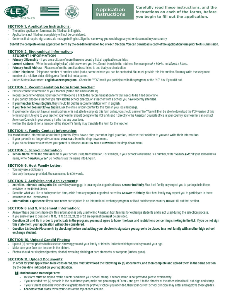 2025-26 FLEX SF Application Instructions | PDF