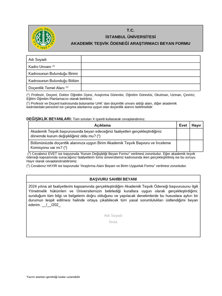 Basvuru Beyan Formu - 638709968414951450 | PDF