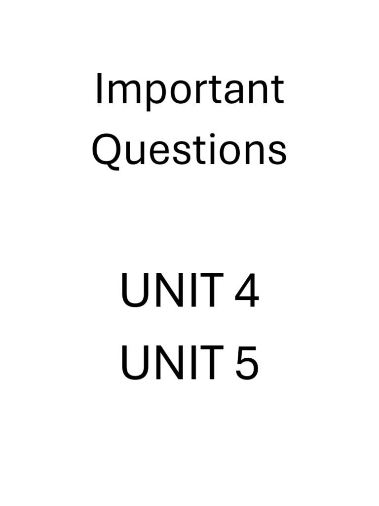Important Questions | PDF