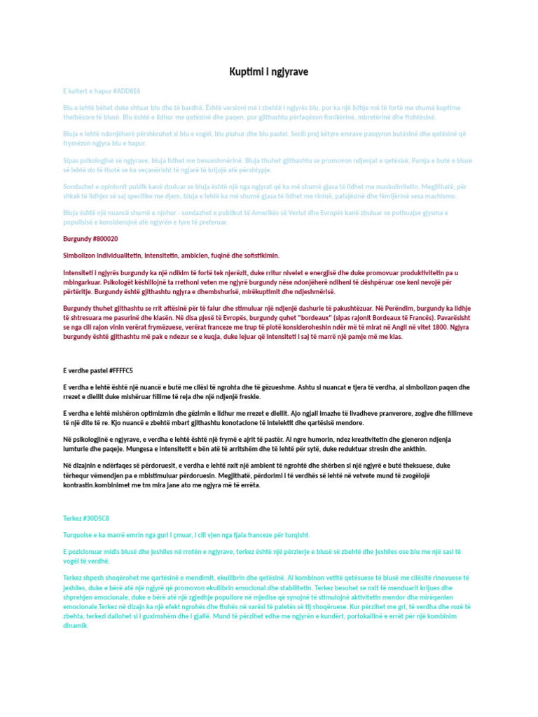 Kuptimi I Ngjyrave | PDF