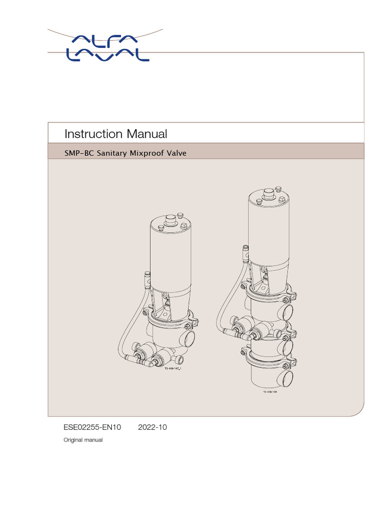 SMP BC Sanitary Mixproof Valve Instruction Manual | PDF | Valve | Piston