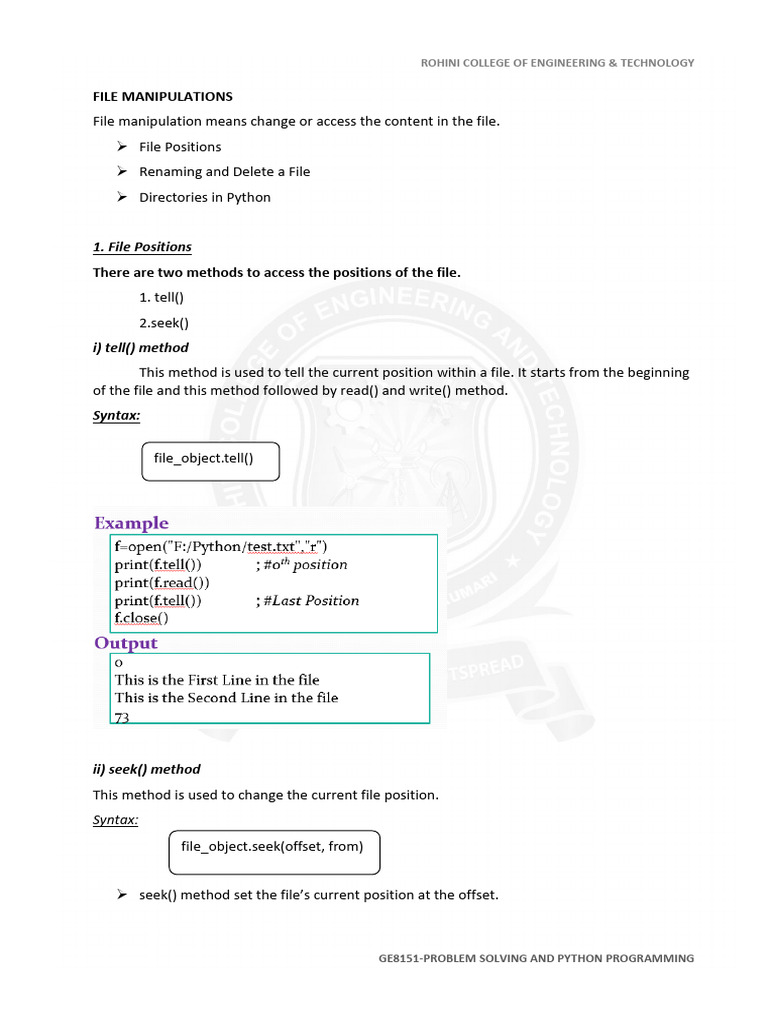 FILE MANIPULATION | PDF | Filename | Computer File