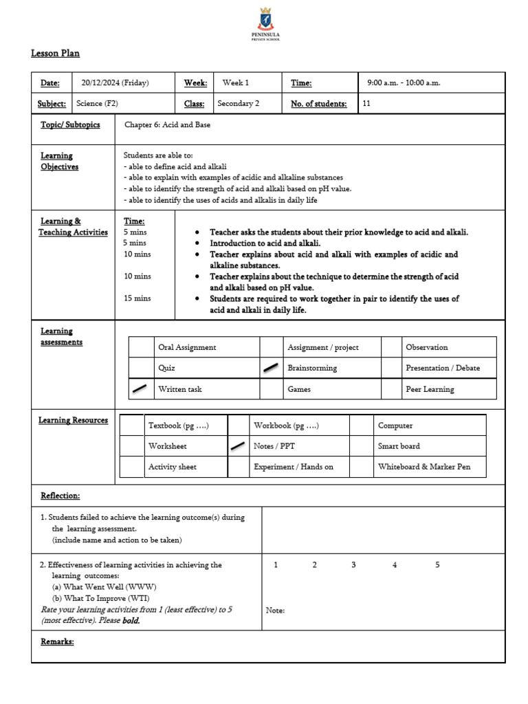 Shalini_PPS Lesson Plan Template | PDF | Lesson Plan | Behavior Modification